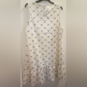 Temu | Dresses | Temu Bow Print Cream Aline Ruffled Mini Sundress Size ...
